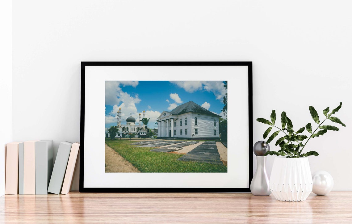 Mosque and Synagogue | Suriname Printable Art | Paramaribo | Suriname ...