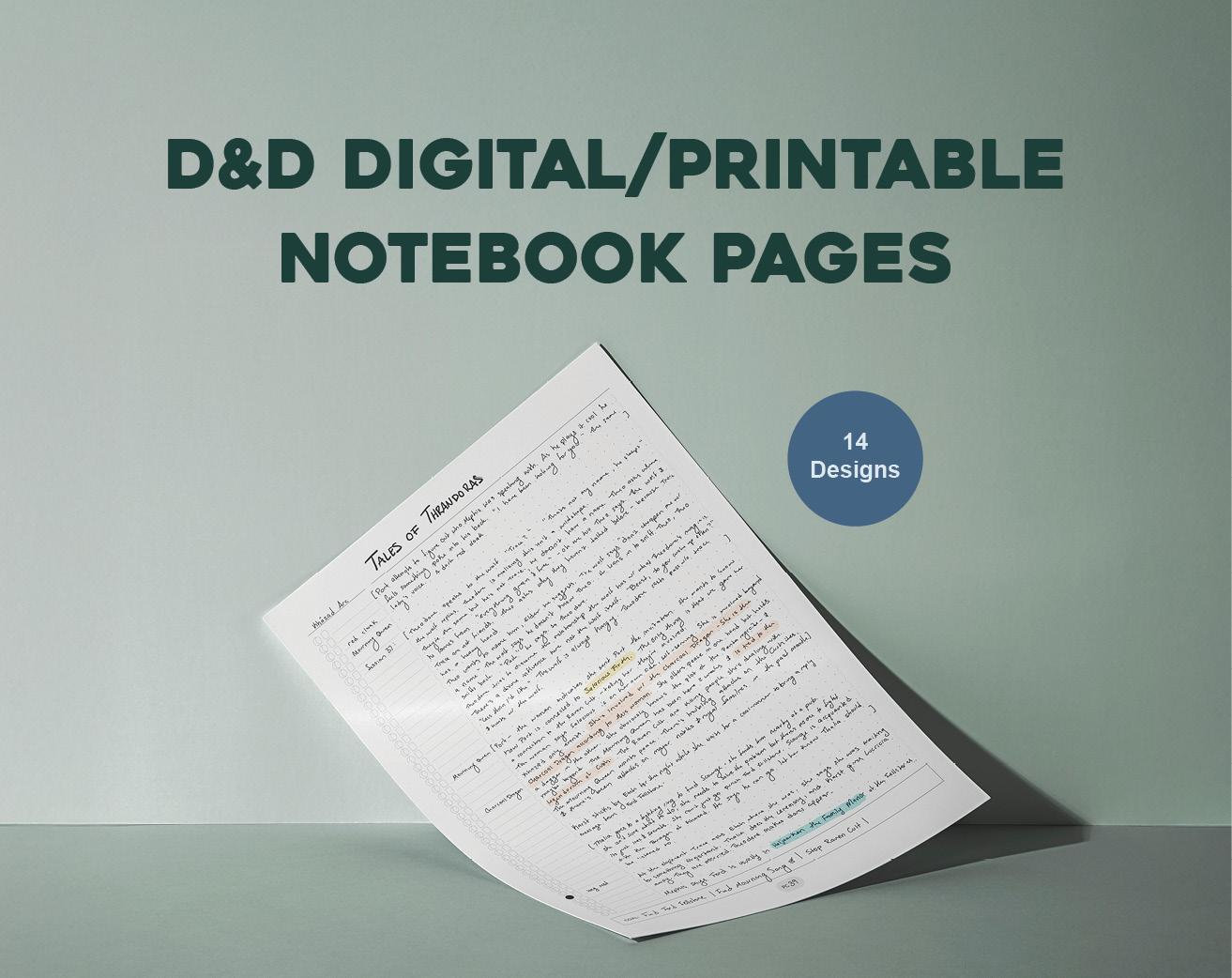 Dnd 5e Campaign Journal: Printable RPG Session Notes (digital Download ...