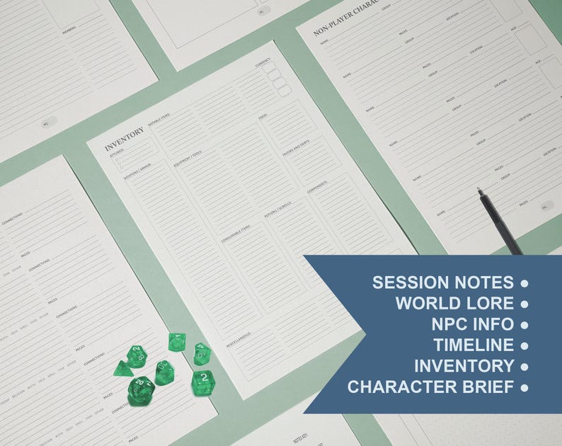 Dnd 5e Campaign Journal: Printable RPG Session Notes (digital Download ...