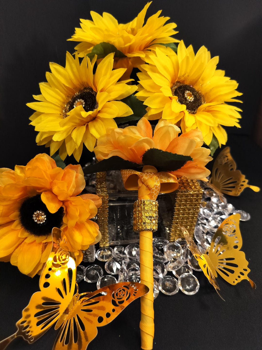Cheery Yellow Sunflower Bling Refillable Pen With (free Refill) - Etsy