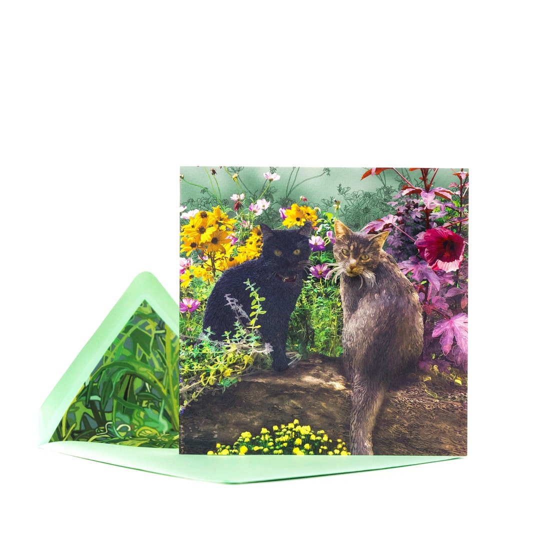 VICTOR & HUGO Cats in the Garden by Rachel James Greetings - Etsy