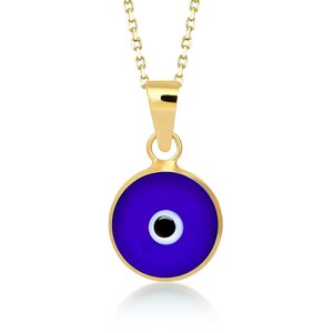 14k Solid Gold Red Evil Eye Necklace - 14k Nazar Necklace - Charm ...