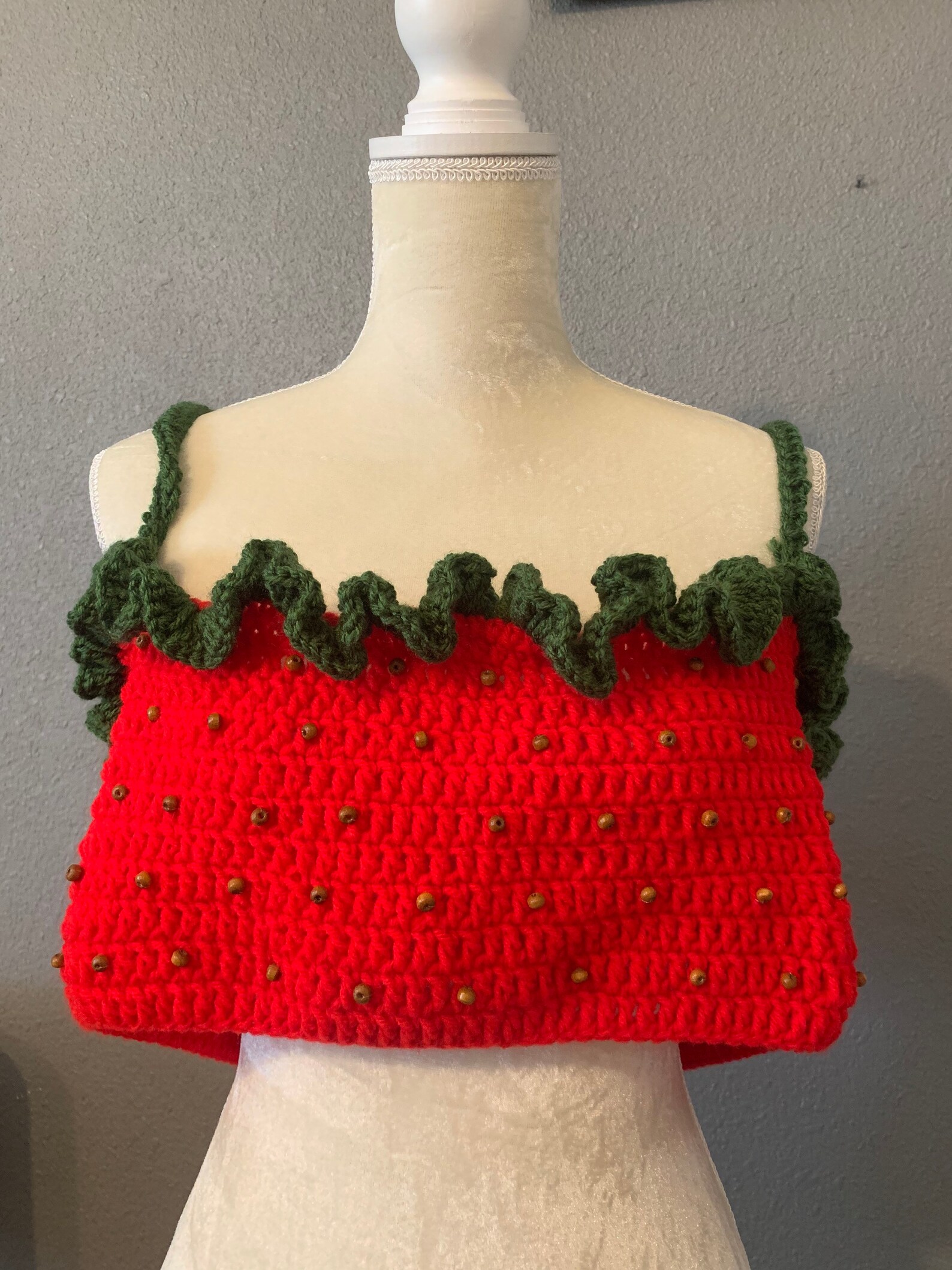 Crochet Strawberry Crop Top 36/38 - Etsy