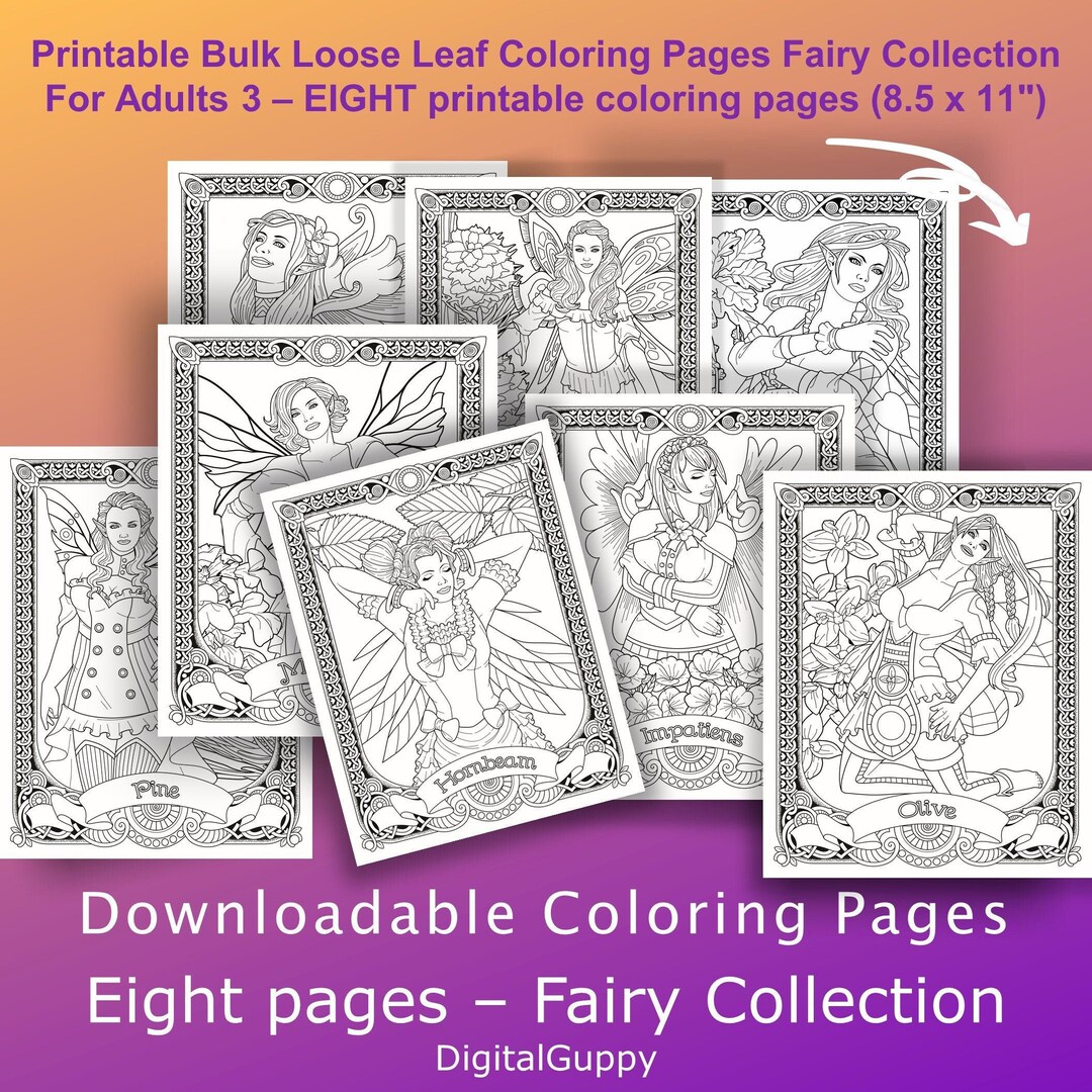 Printable Bulk Loose Leaf Coloring Pages Gorgeous Fairy Collection 3 ...
