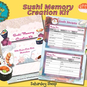Sushi Printable, Sushi Memory Making Kit, Kawaii Sushi Illustrations ...