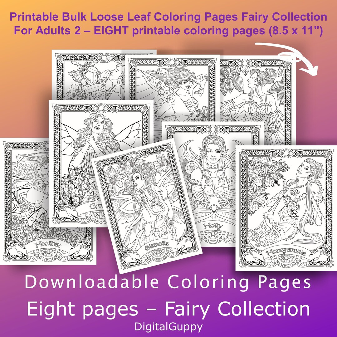 Printable Bulk Loose Leaf Coloring Pages Gorgeous Fairy Collection 2 ...