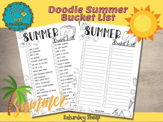 Summer Bucket List Printable Summer Activities Summer | Etsy