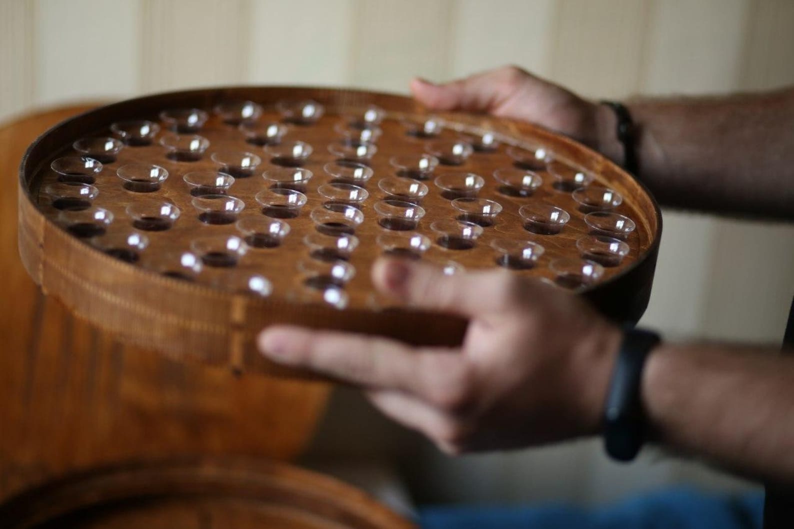 Handcrafted Communion Tray & Cover 56 Hole Insert for Cups ...