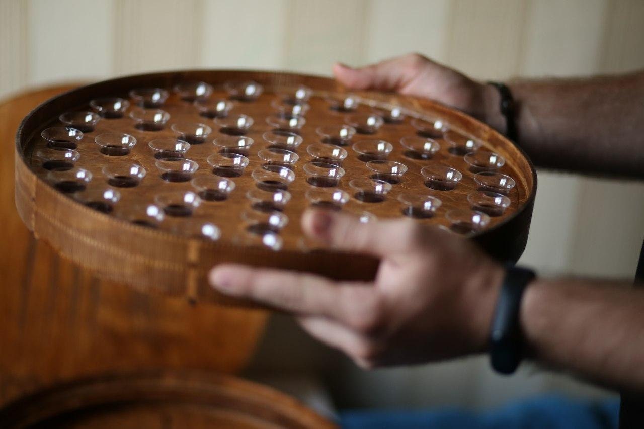 Handcrafted Communion Tray & Cover 56 Hole Insert for Cups ...