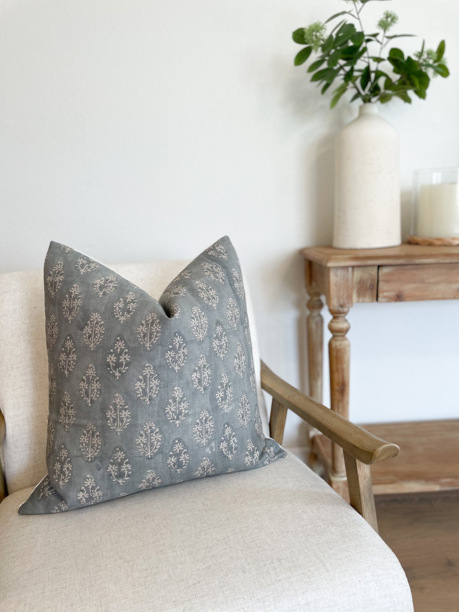 Waverly |decorative Pillow Cover | Coastal Blue | Neutral Home Decor ...