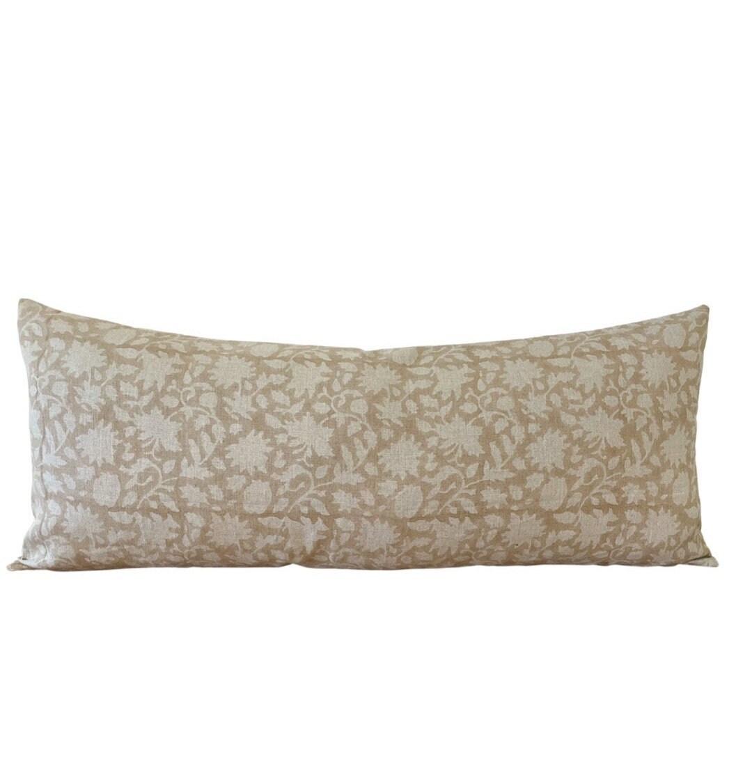 Halston Extra Large Lumbar, 14x36 Pillow Cover, Tan Lumbar Pillow ...