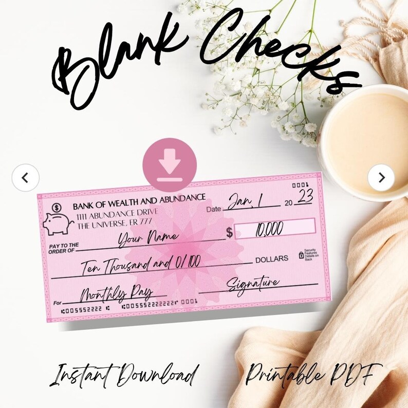 Manifestation Check, Vision Board Checks, Vision Board Printables ...