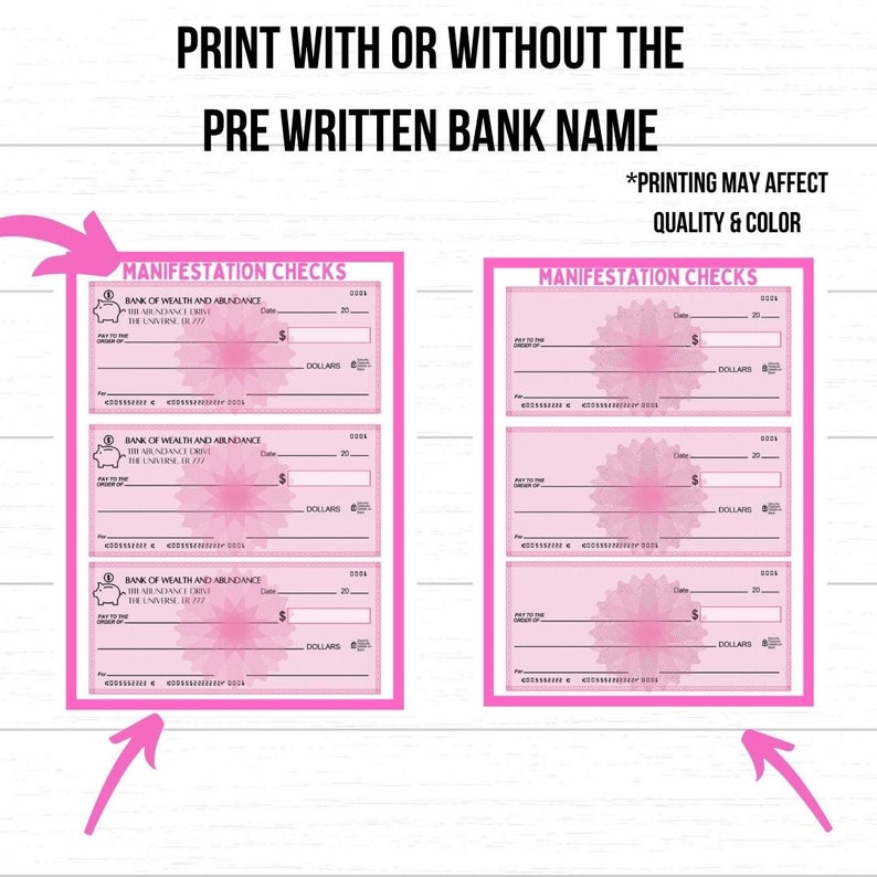 Manifestation Check, Vision Board Checks, Vision Board Printables ...