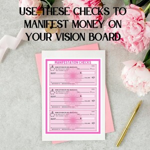 Manifestation Check, Vision Board Checks, Vision Board Printables ...