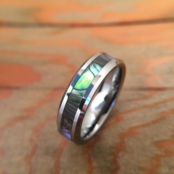 Abalone Wedding Ring - Etsy