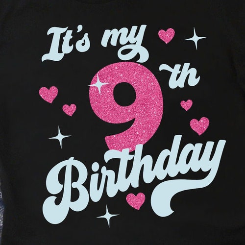Cute Turning 9 Years Old Svg 9th Birthday Svg Files for - Etsy