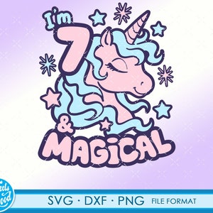 7th Birthday Svg, Seventh Birthday Svg, Unicorn, Girls, 7th, Birthday ...