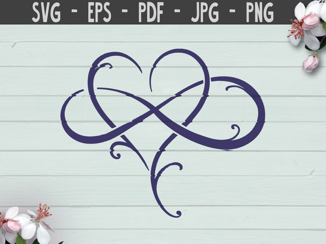 Love Infinity Heart SVG Cut Files Png, Love Hearts Infinity Heart ...