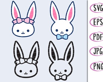 Bunny Heart SVG / Rabbit Svg Png Pdf / Heart Flower Decor / Sticker ...