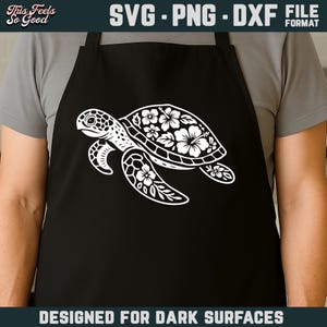 Tropical Sea Turtle Svg File for Cricut Tropical Flowers Sea Turtle Cnc ...