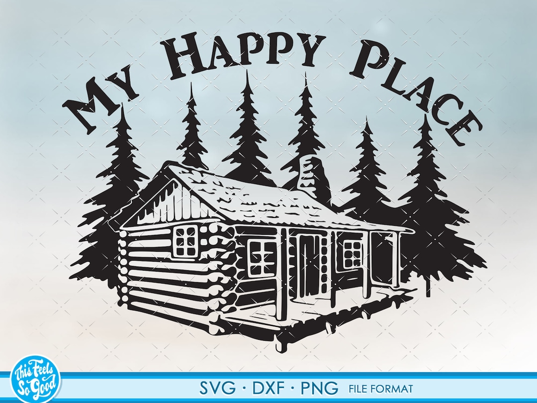 Log Cabin SVG Cut Files PNG, Woods Pine Tree Log Cabin Cutting Files ...