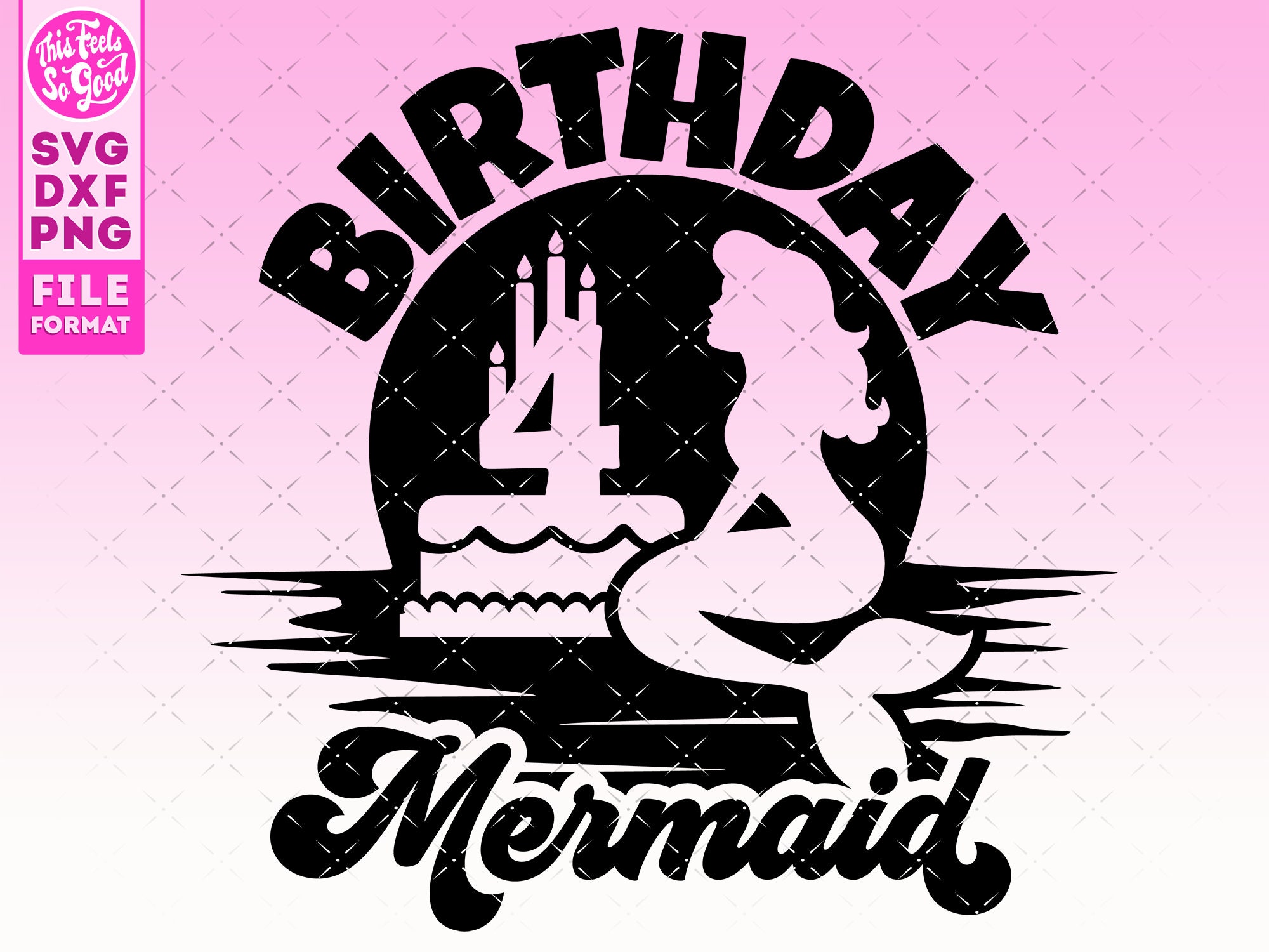 Mermaid 4th Birthday Svg, 4th Birthday Mermaid Svg, Birthday Girl ...