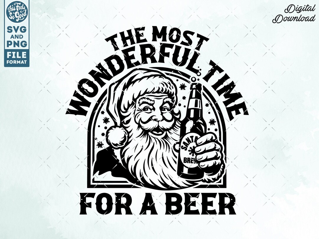 Santa Beer SVG, Christmas Beer Clipart, Beer Cut File, Holiday Santa ...