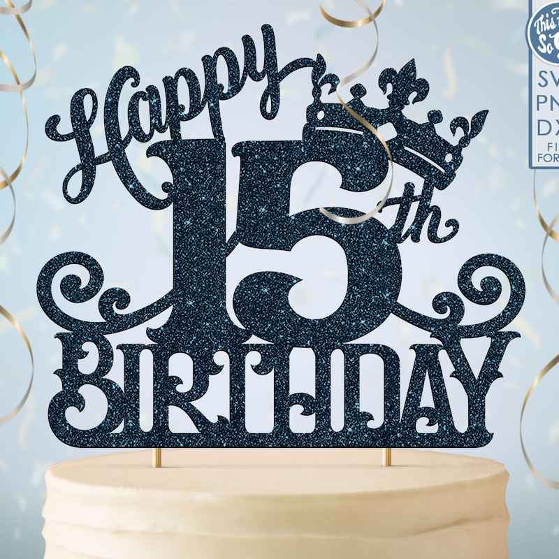15 Cake Topper - Etsy