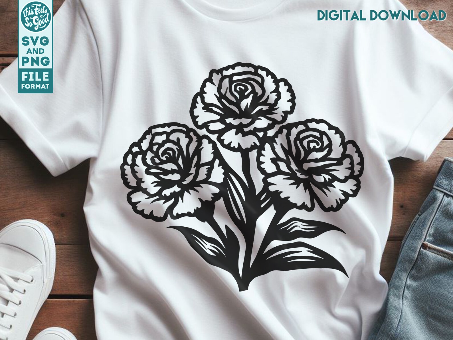 Carnation Svg, Carnations SVG, Carnation Flower Cut File for Cricut ...