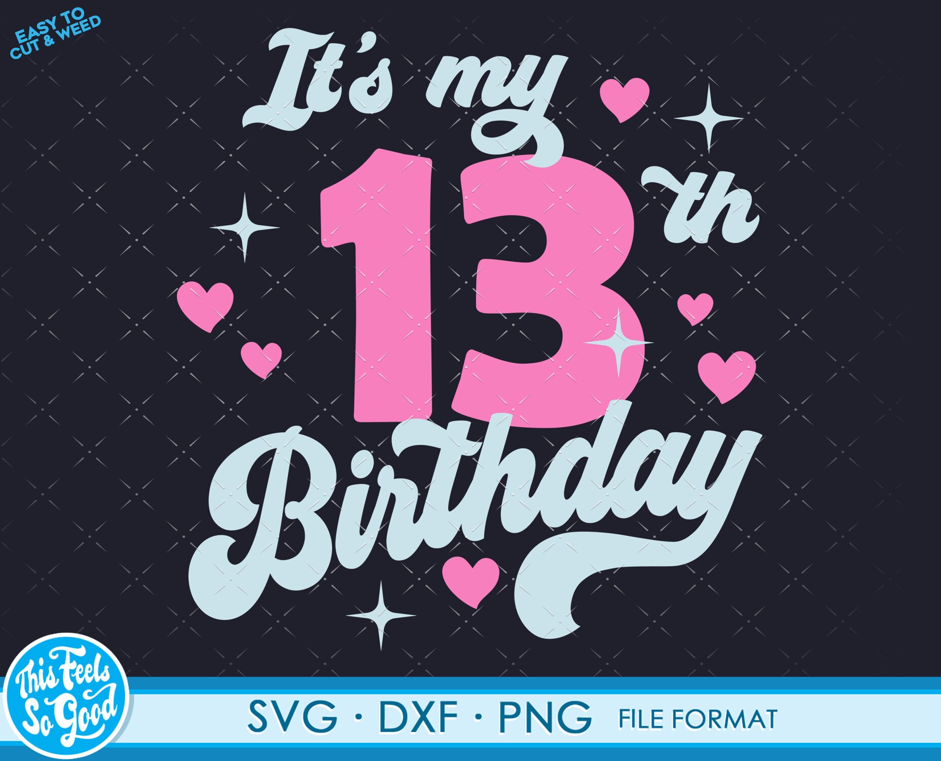 Cute Turning 13 Years Old Svg 13th Birthday Svg Files for Cricut ...