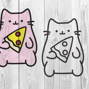 Pizza Fat Cat Svg Png, Kitty Cat SVG PNG, Pizza Cat Fat Svg Png, Chubby ...