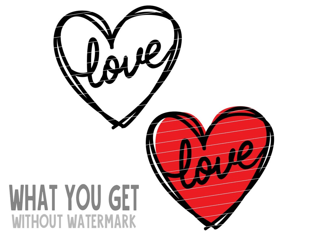 Valentines Svg Love Heart Svg Png, Hand Drawn Heart SVG PNG, Valentine ...