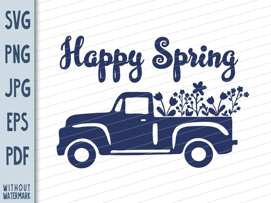 Happy Spring Svg, Cricut Svg Png, Vintage Spring Time Svg File, Spring ...
