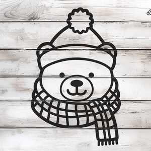 Christmas Bear Svg, Cute Bear Christmas Svg Cut Files for Cricut, Cnc ...