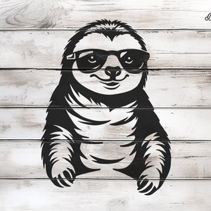 Cool Sloth Svg, Sloths SVG, Sloth Cut File for Cricut, Silhouette, CNC ...