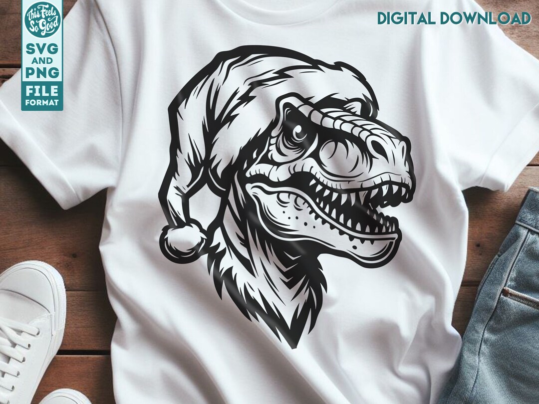 Christmas Dinosaur Svg, T-rex Christmas Svg, Tyrannosaurus Rex Cut ...