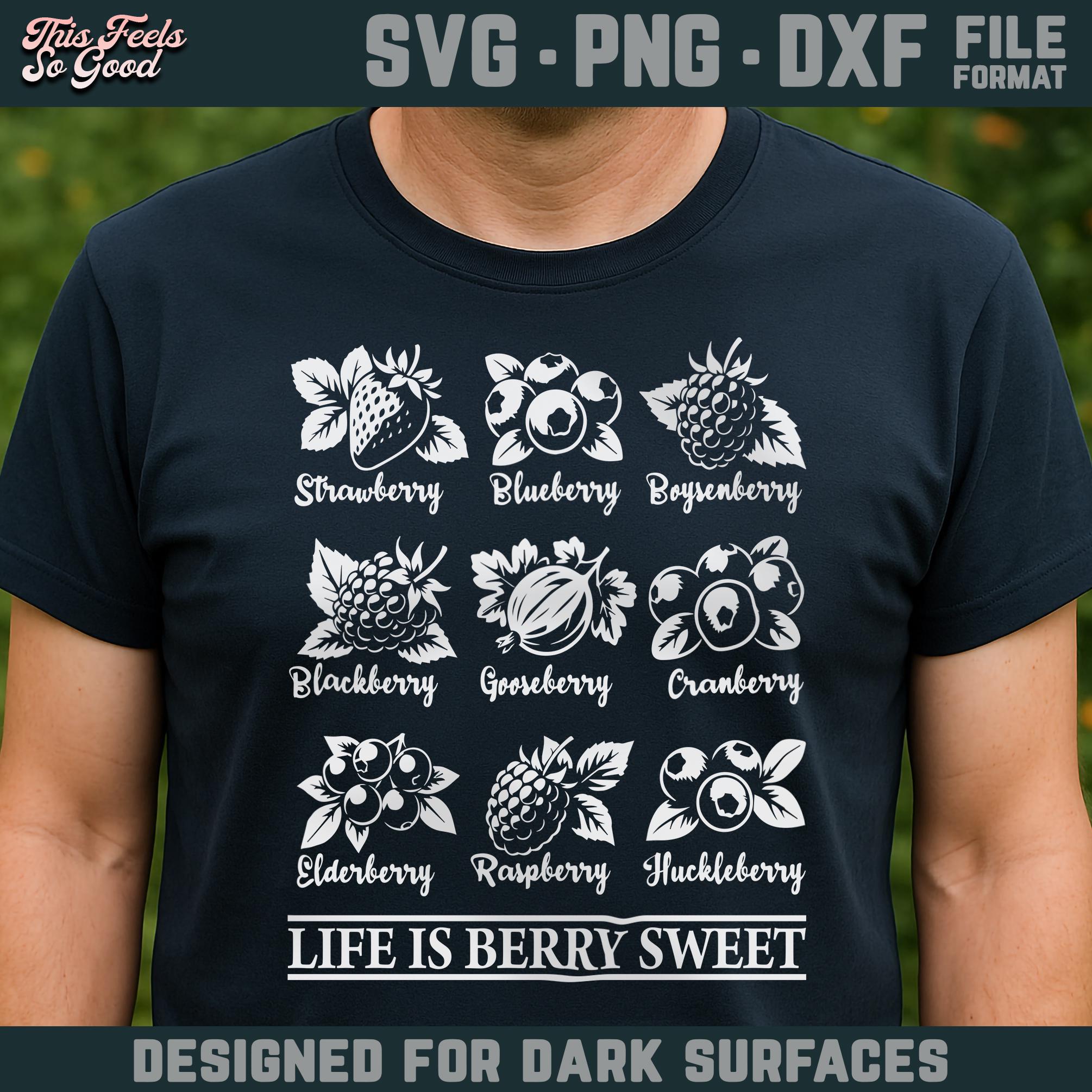 Berry Assortment SVG File, Fruit Nature Botanical Design (svg, Png, Dxf ...