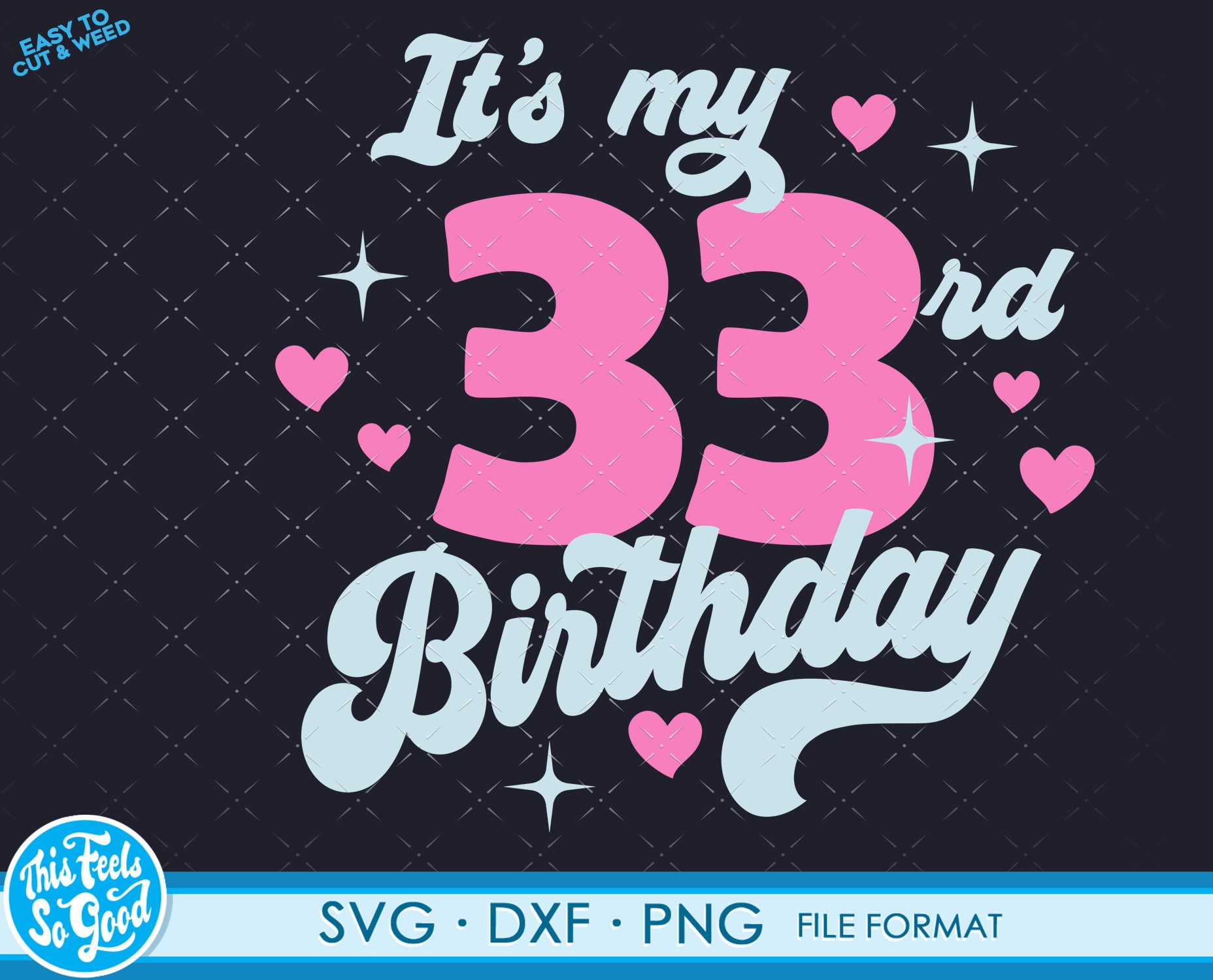 Cute Turning 33 years old svg 33rd Birthday svg files for | Etsy