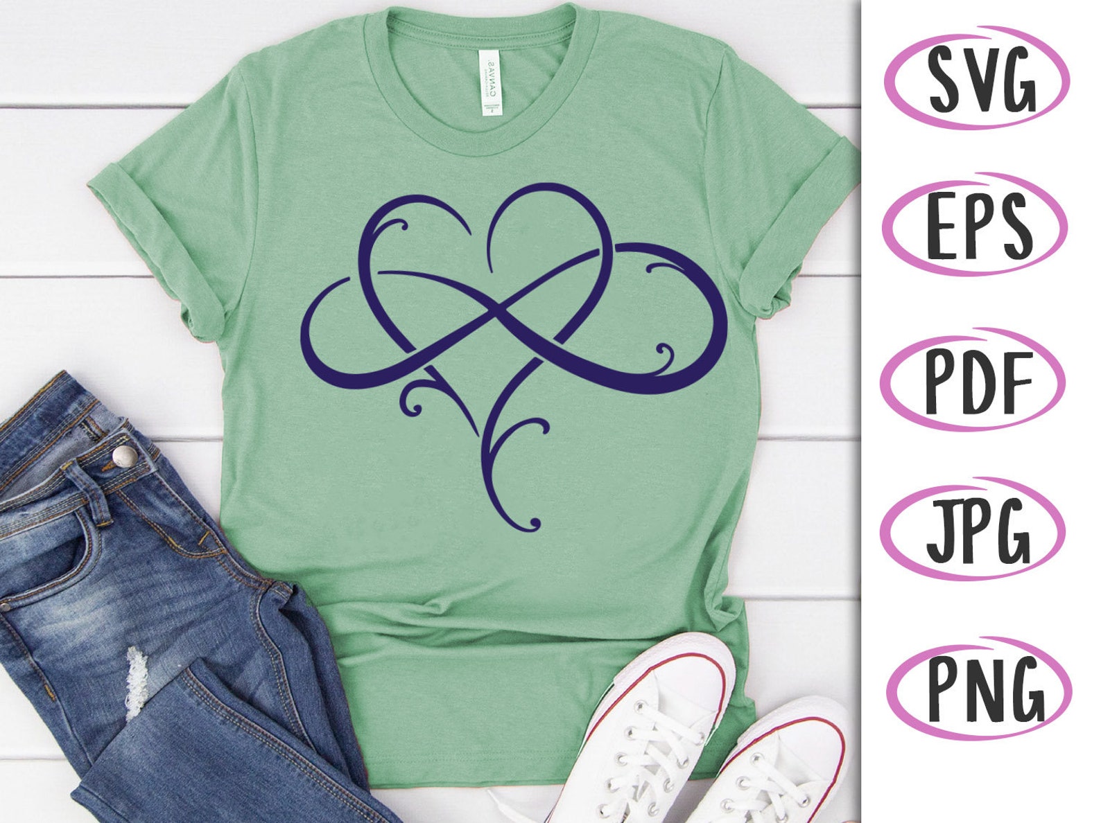 Love Infinity Heart SVG Cut Files Png Love Hearts Infinity - Etsy