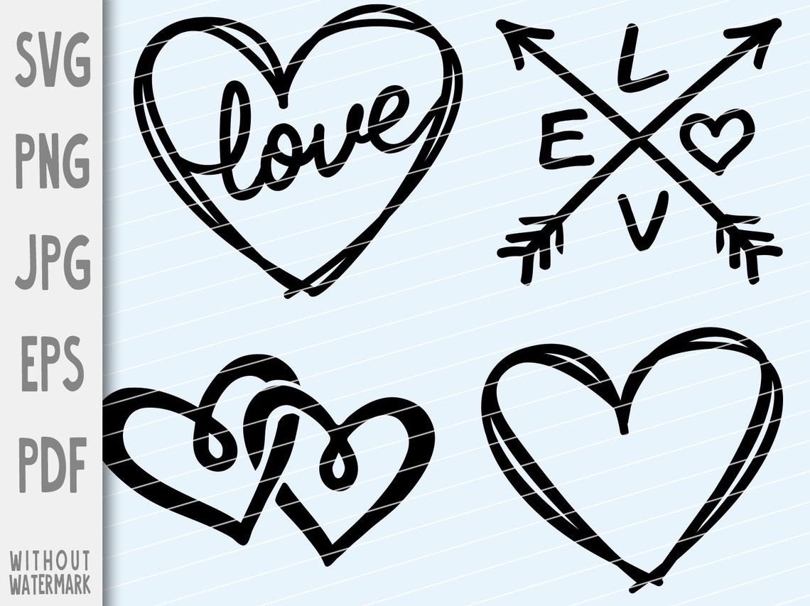 Love Heart Svg Bundle Valentine Svg Heart SVG PNG Valentines - Etsy