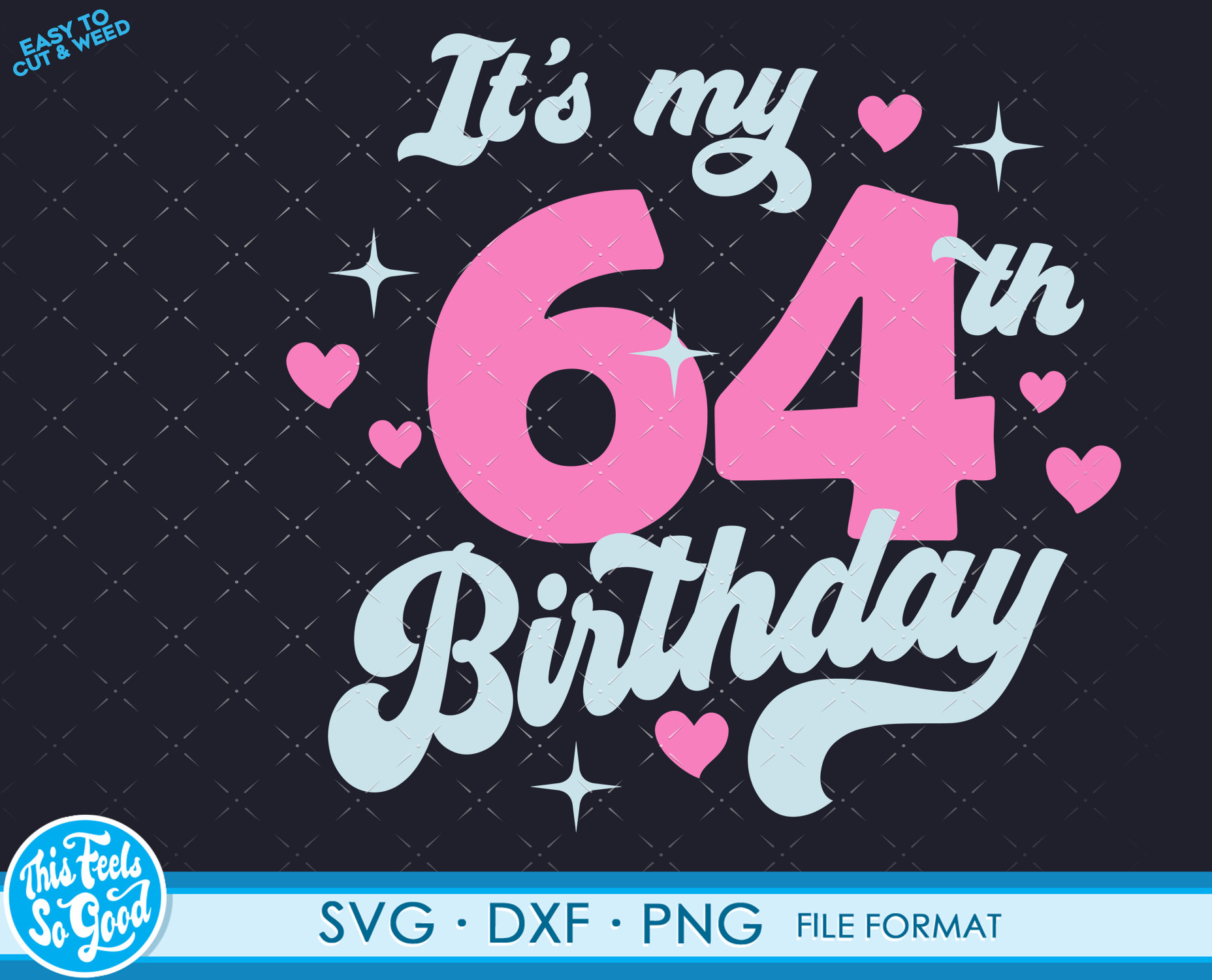 Turning 64 Years Old Svg 64th Birthday Svg Files for Cricut. Birthday ...