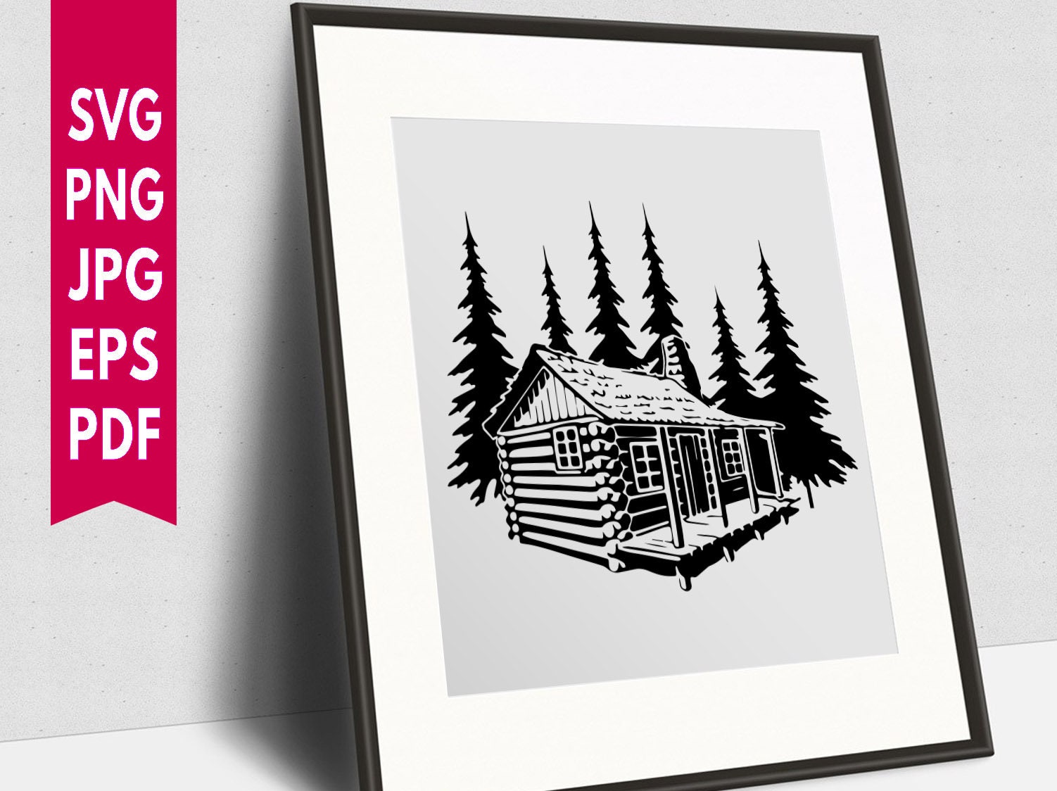 In Woods Log Cabin SVG Cut Files PNG Woods Pine Tree Log - Etsy