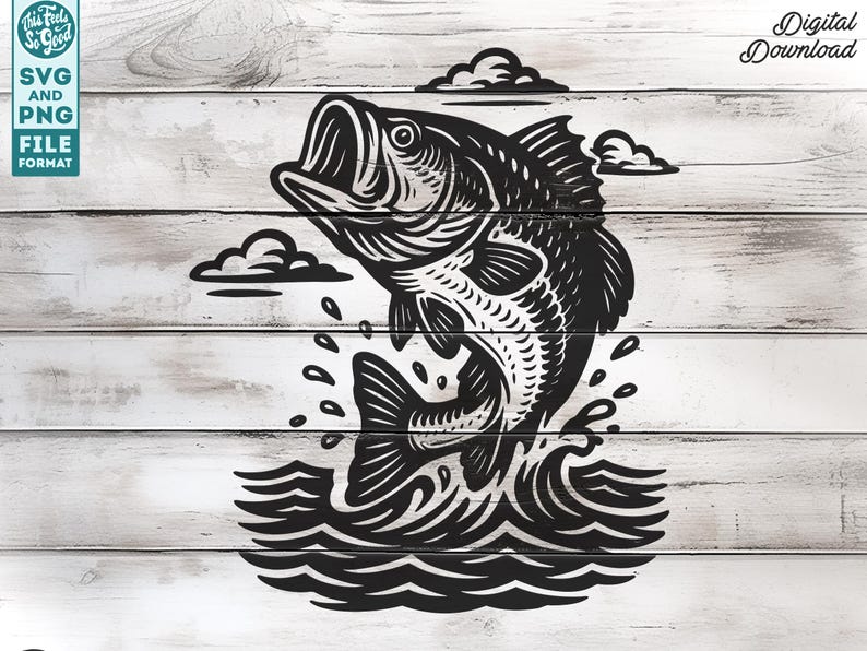 Largemouth Bass SVG Png Fishing Bass Cut File Largemouth Bass Svg for ...