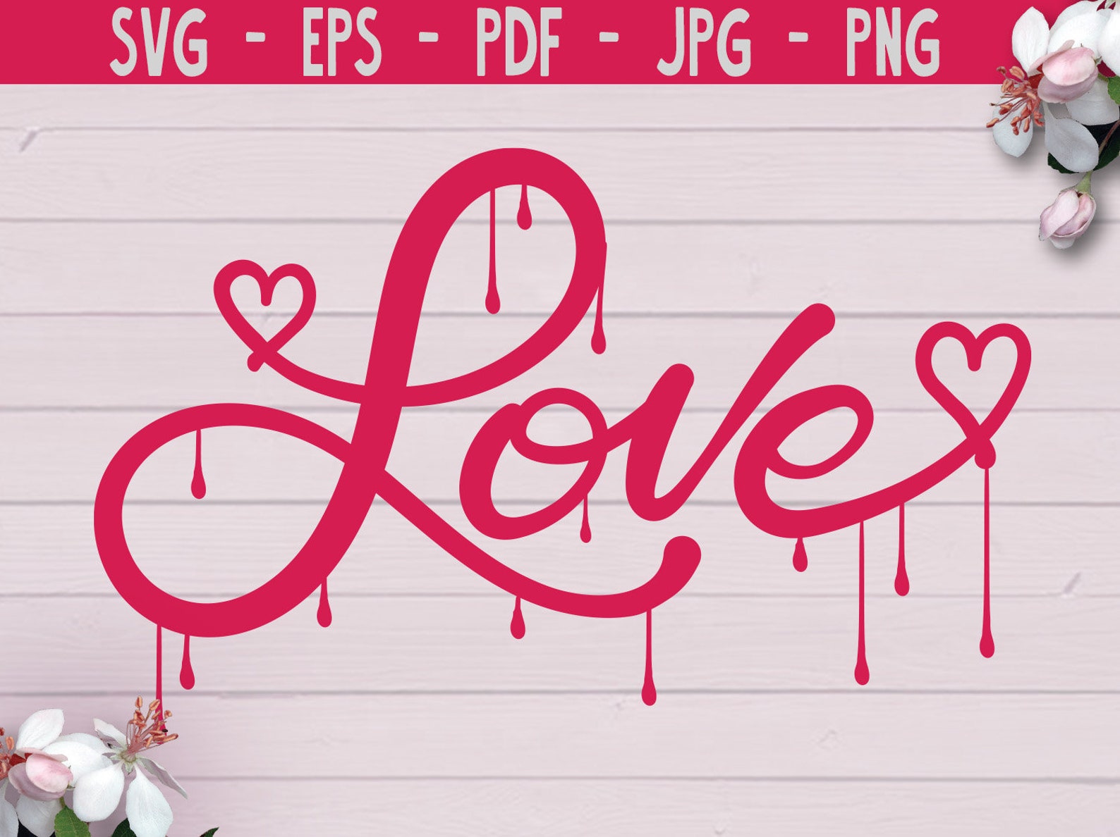 Dripping Love Heart Svg Png Hand Drawn Love Heart SVG - Etsy