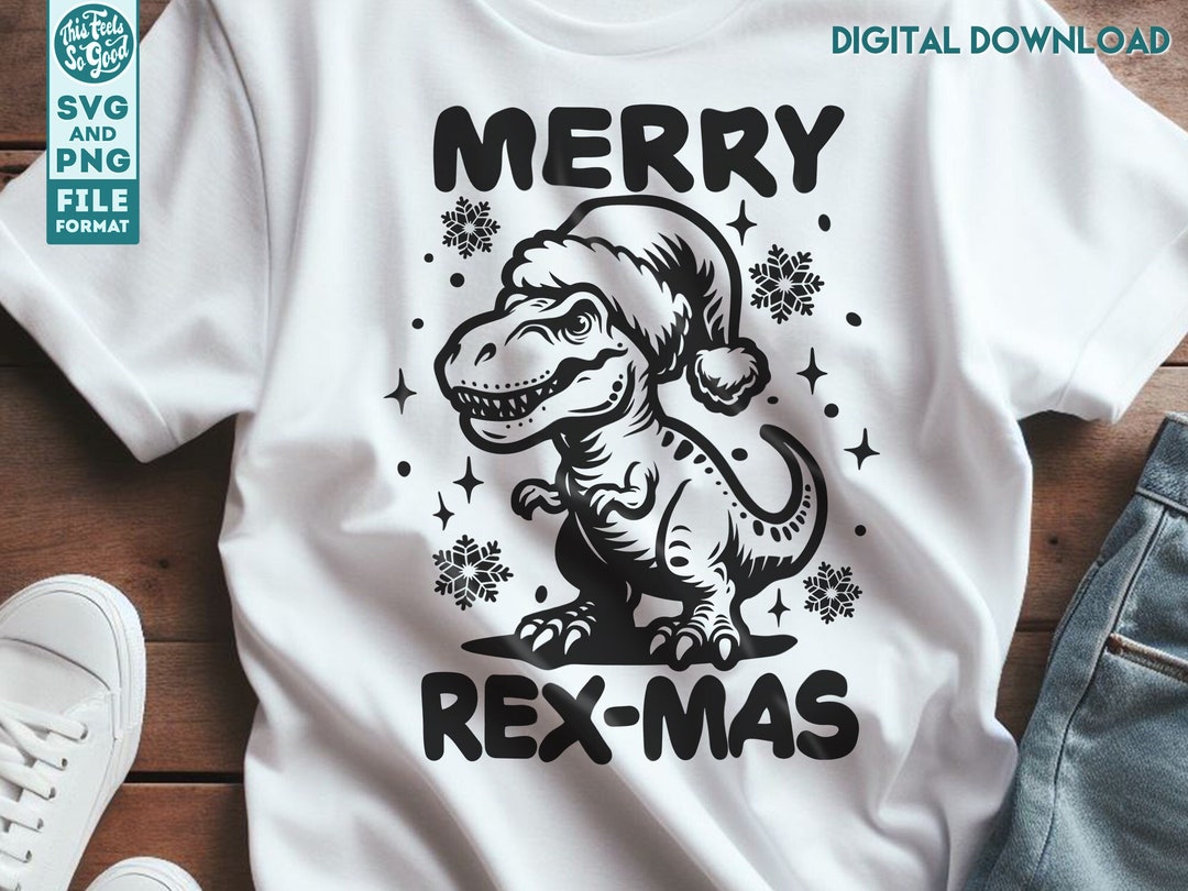 Christmas Dinosaur Svg, T-rex Christmas Svg, Merry Rex-mas ...