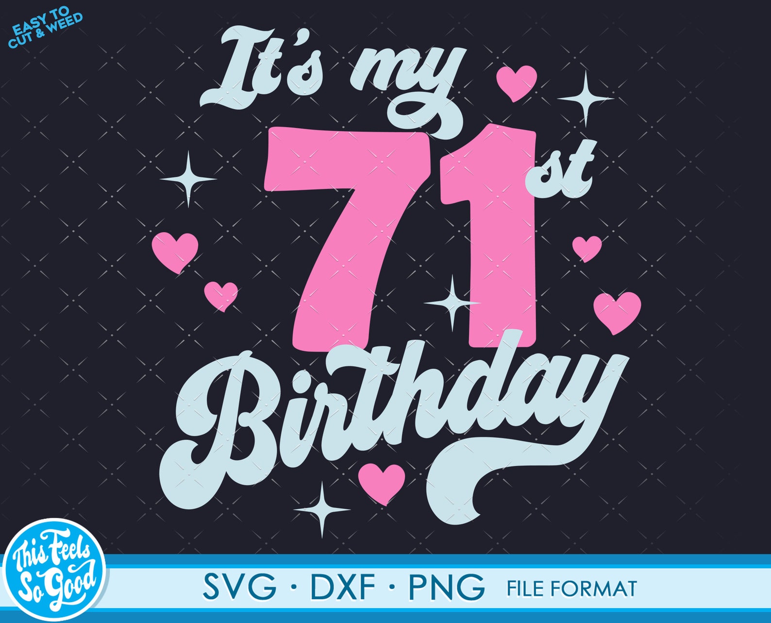 Cute Turning 71 Years Old Svg 71st Birthday Svg Files for - Etsy UK