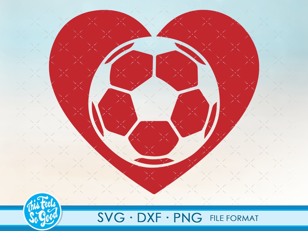 Love Heart Soccer Svg Files for Cricut. Soccerball Svg Png Heart ...