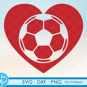 Love Heart Soccer Svg Files for Cricut. Soccerball Svg Png Heart ...