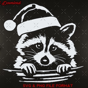 SVG Racoon Christmas Svg, Cute Christmas Svg Cut Files for Cricut, Xmas ...