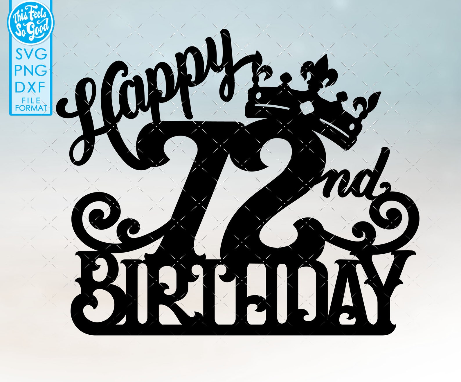 72 72nd birthday cake topper svg 72 72nd happy birthday cake | Etsy